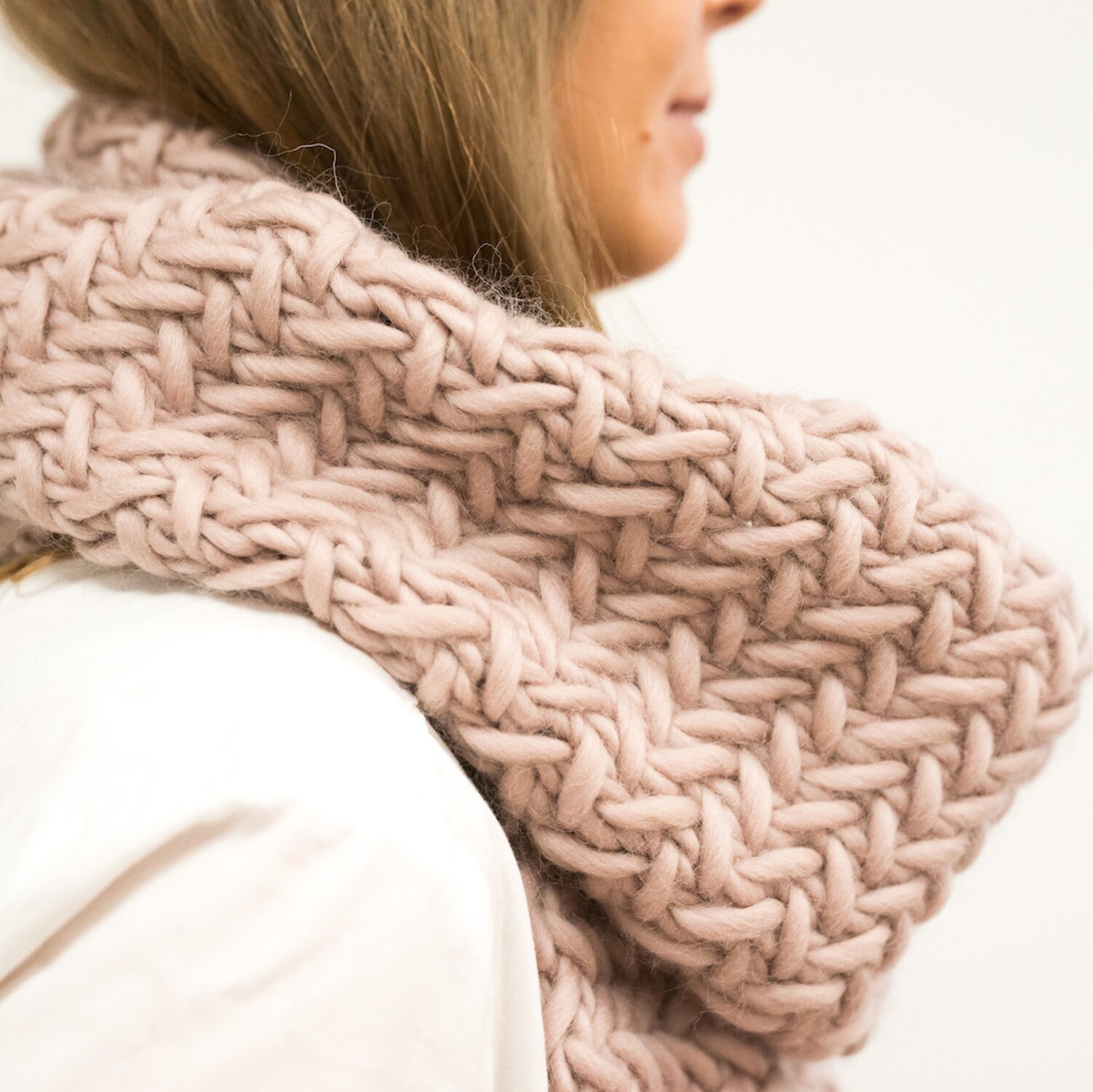 Herringbone Scarf Knitting Kit. Jojo Chunky Scarf Knit Kit. - Etsy UK