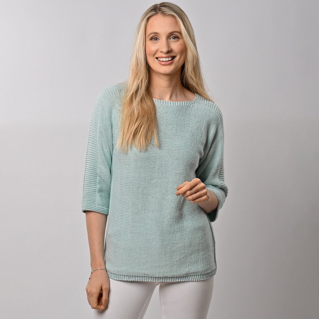 Cotton Jumper Knitting Kit | Spring Summer Knitwear | Easy Top Knit ...