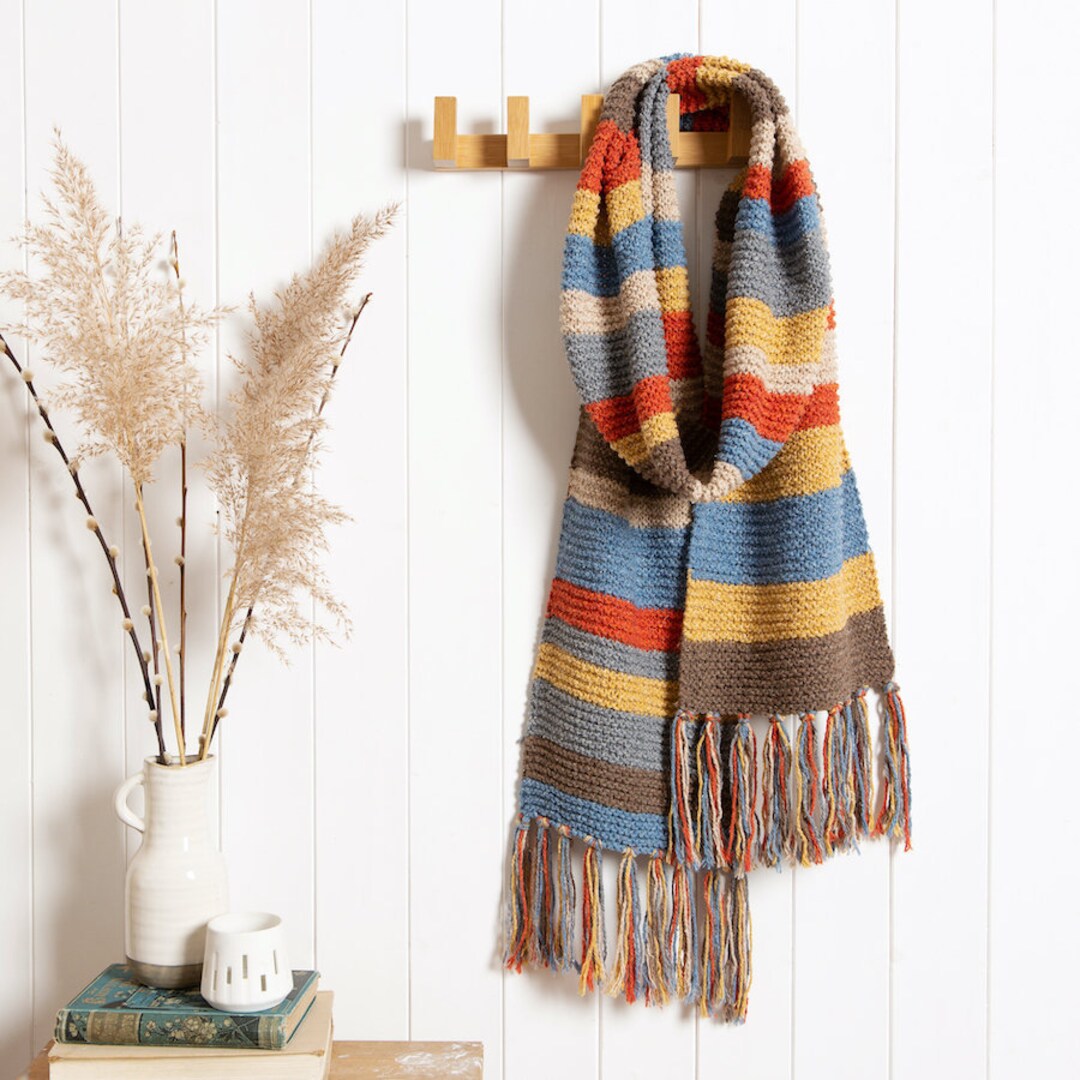 College Scarf Knitting Kit. Beginners Knit Kit. Striped Scarf Craft Kit ...