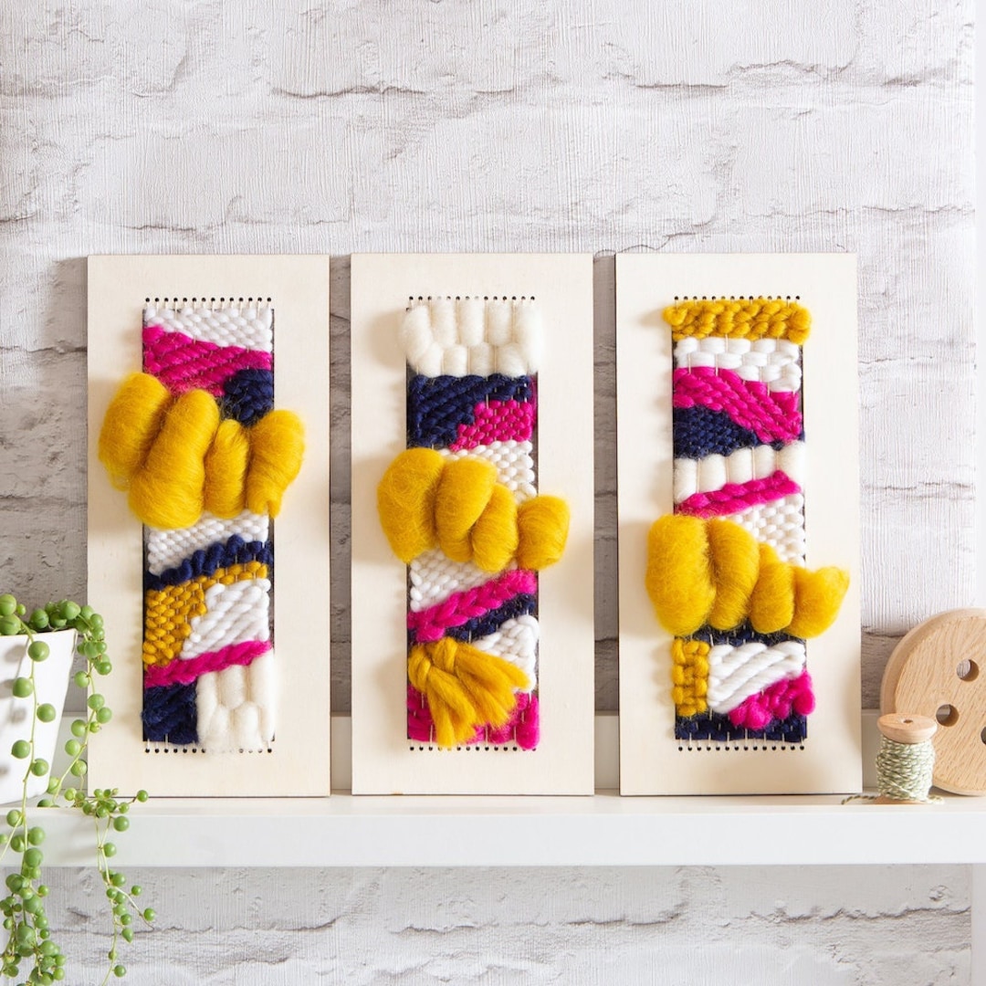 Weaving Loom Kit. Beginners Small Lap Loom Set. Learn to Frame Weave. 3 ...