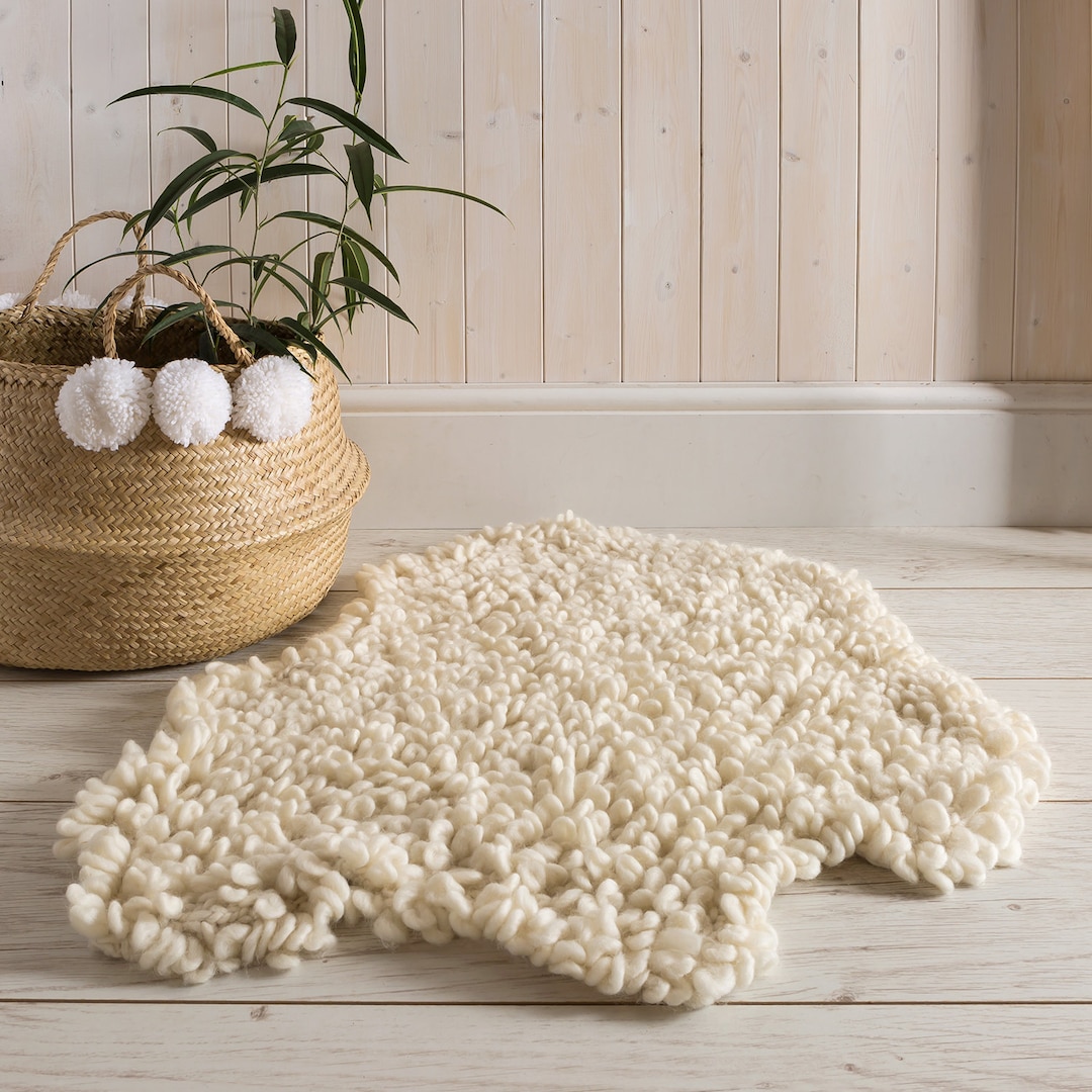 DIY Rug Kit. Craft Wool Rug Kit. Loop Stitch Rug Knitting Pattern by ...