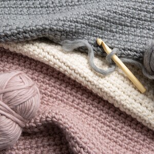 Hannah Blanket Crochet Kit. Stripy Throw Crochet Kit. Beginners Crochet ...