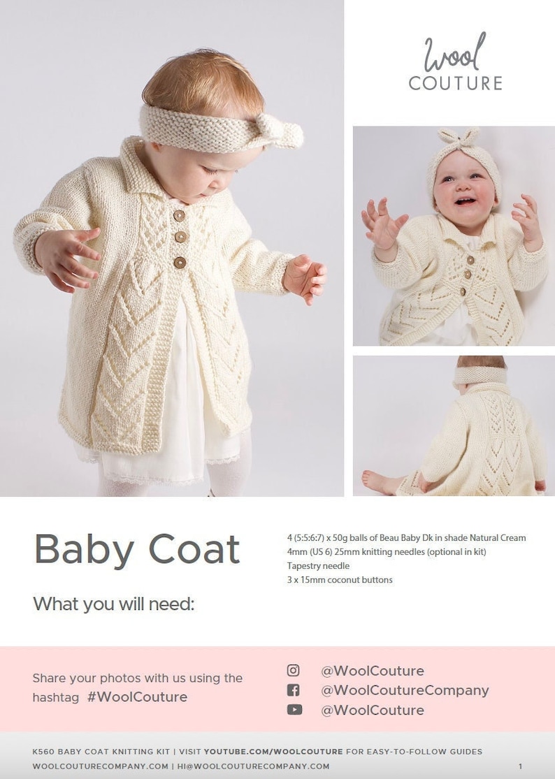 Baby Coat Knitting Pattern PDF Easy to Download Baby - Etsy