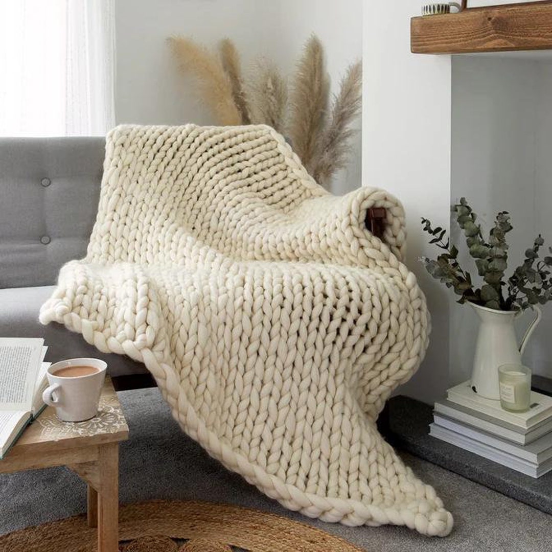 Captains' Blanket Beginner Knitting Kit. Giant Knitting Kit With ...