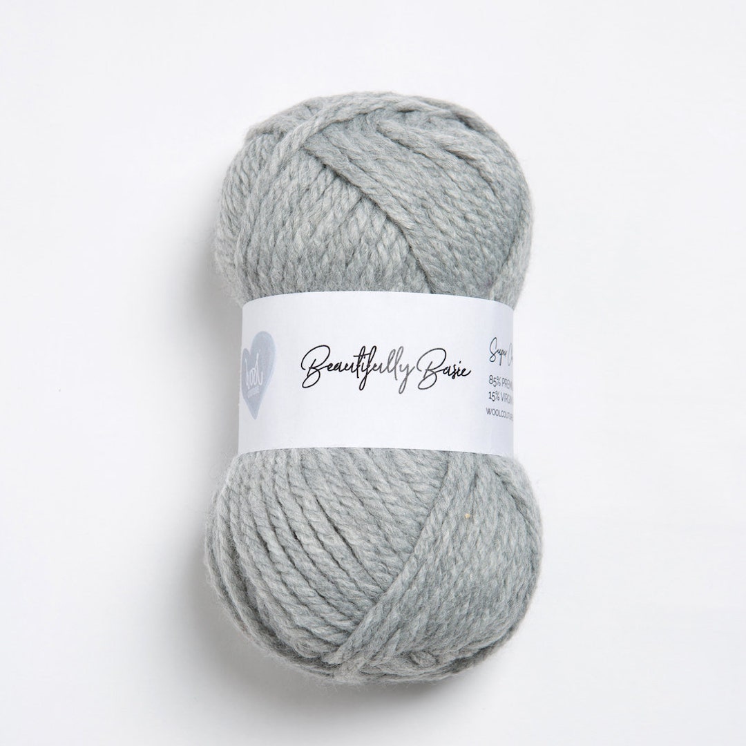 Silver Grey Super Chunky Yarn. Beautifully Basic Yarn by Wool Couture ...
