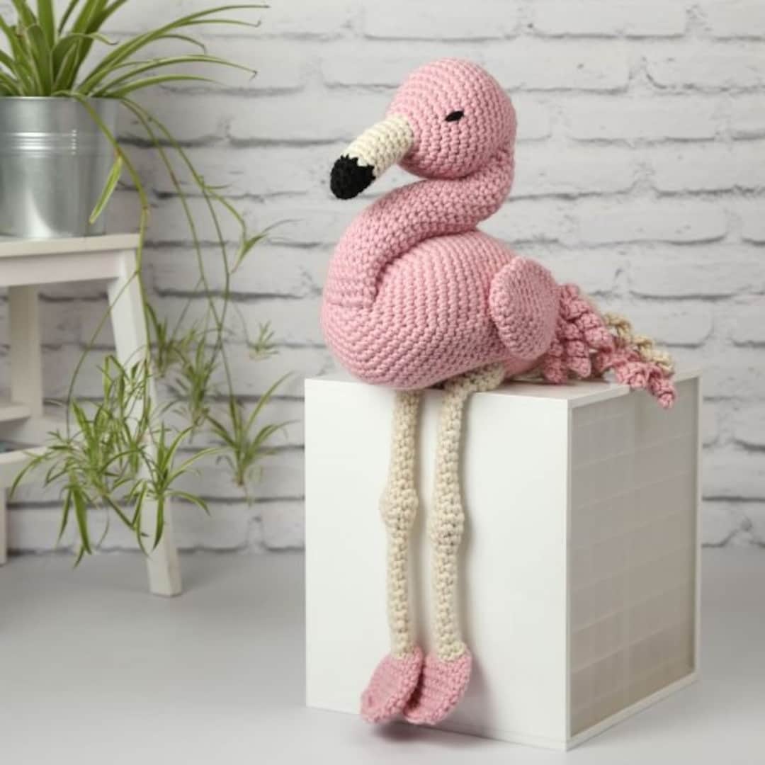 April the Giant Flamingo Crochet Kit. Oversized Amigurumi Flamingo ...