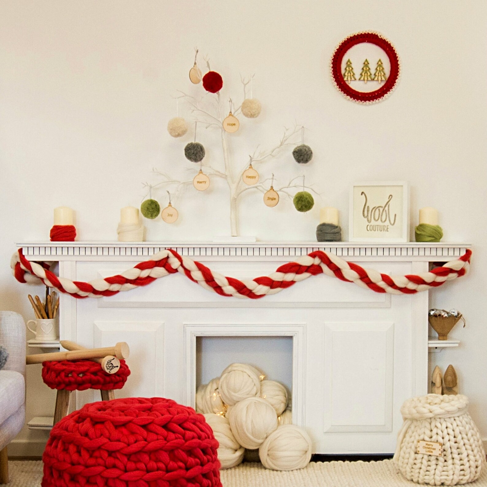 Christmas Garland Easy DIY. Candy Cane Garland. Jolly Festive Braided ...