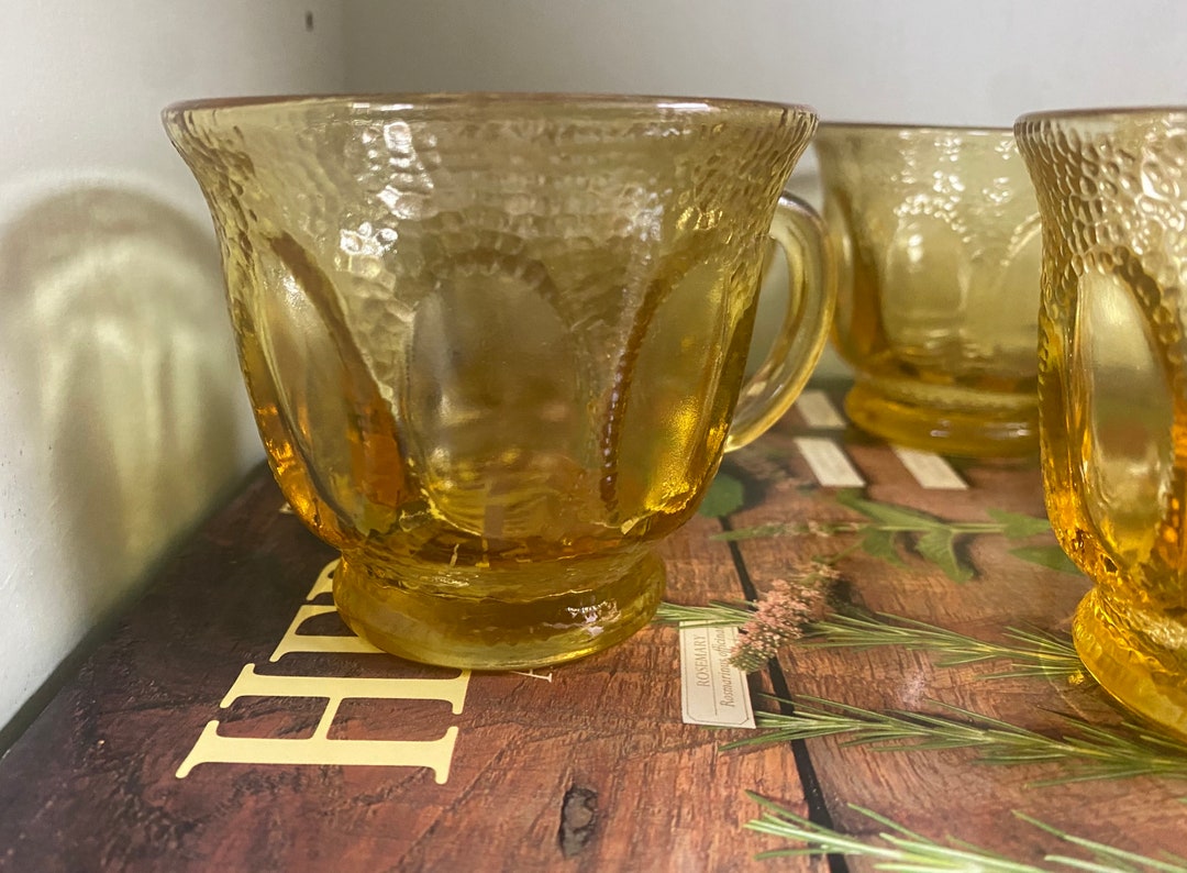 Vintage Amberware Tea Cup Set of 5 - Etsy