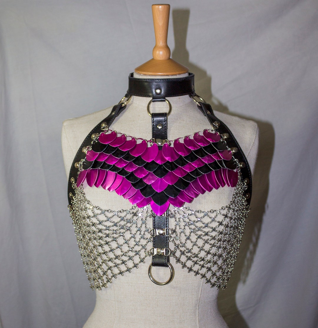 BDSM Scale Vest With Block Chainmail - Etsy