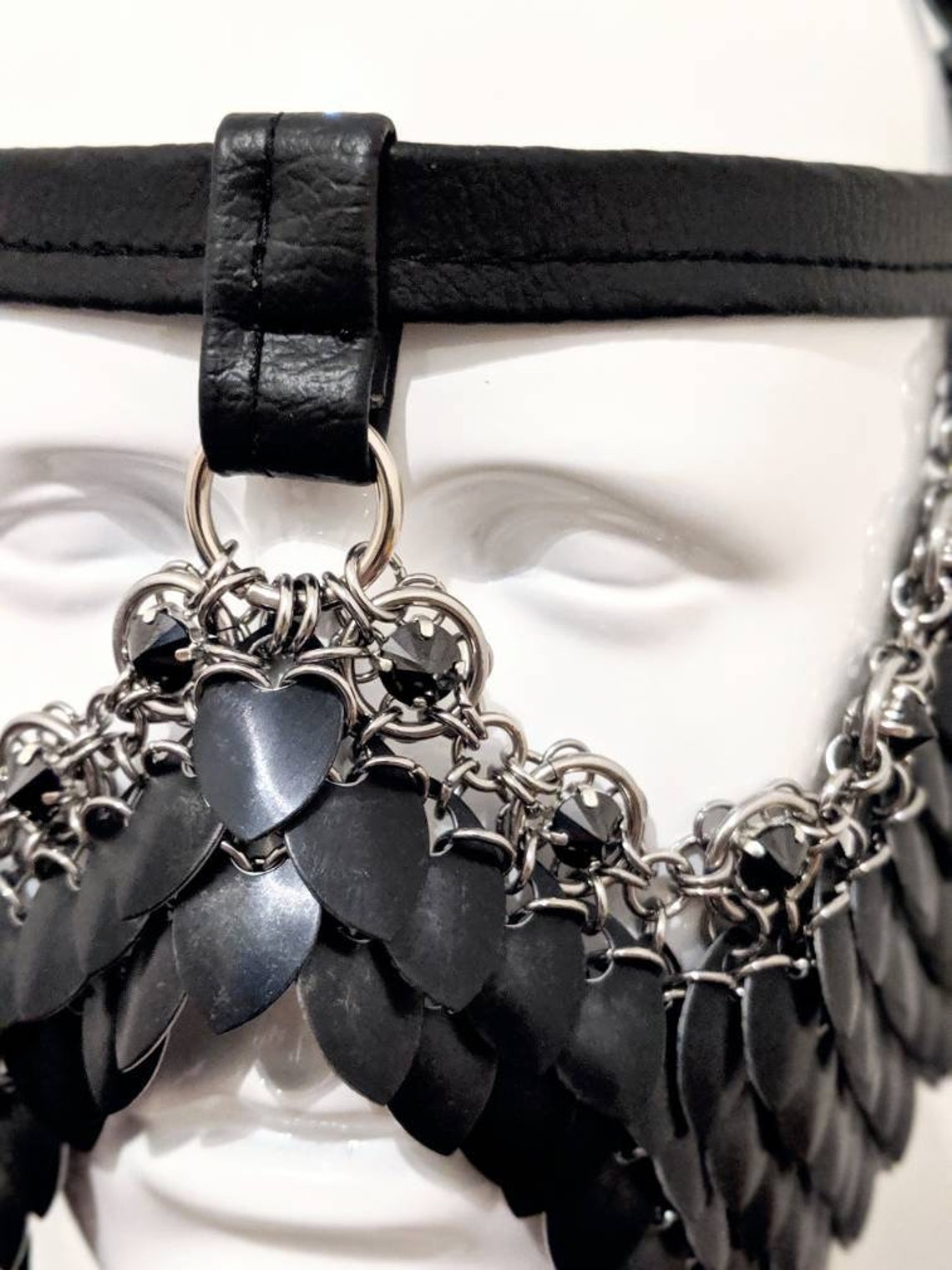 Scalemail Mask With Cubic Zirconia Stones - Etsy