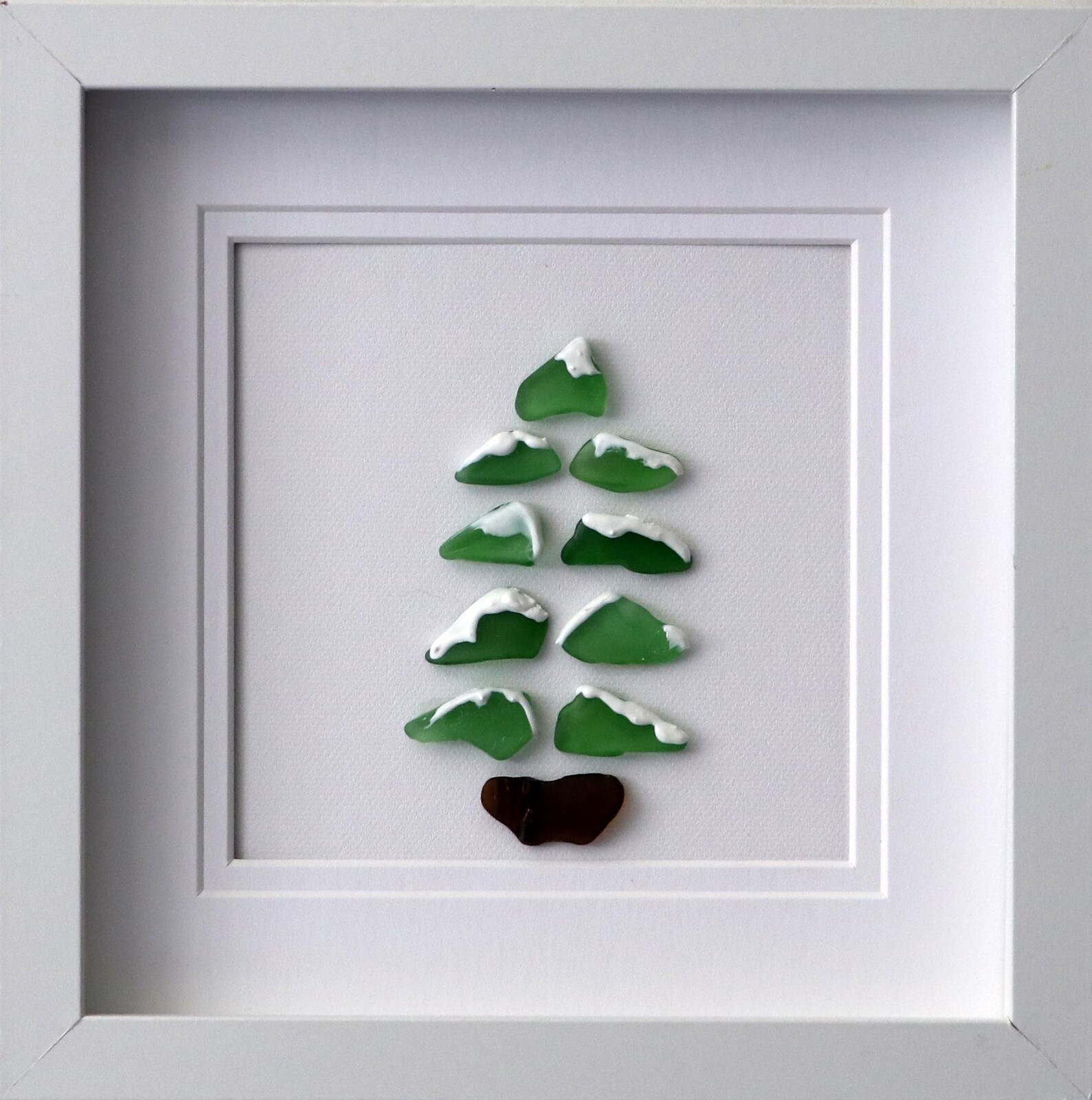 Sea Glass Christmas Tree Art Christmas Tree Wall Hanging 9 X 9 ...