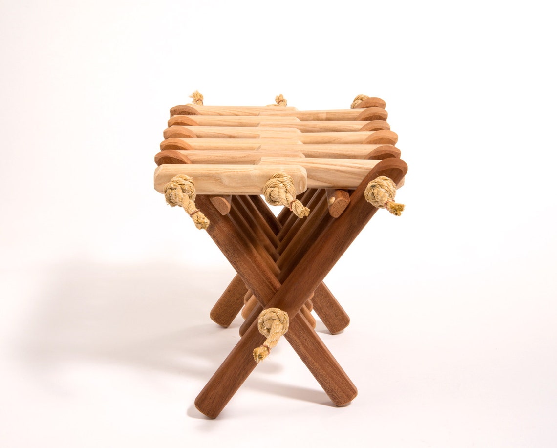 Pioneer Ash-top Folding Hassock Table/stool/foot Rest/ottoman/folding ...