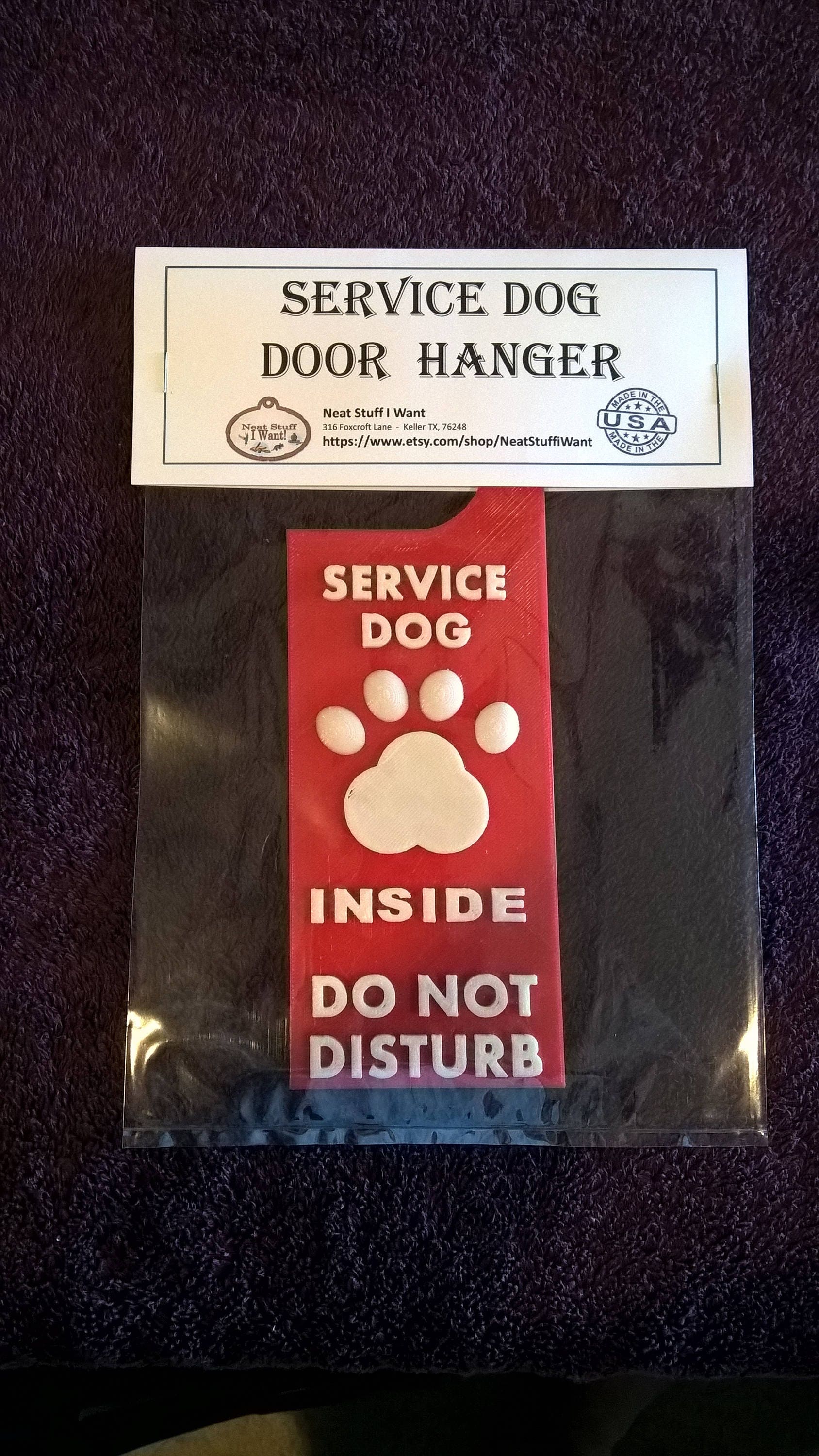 Service Dog Inside Door Hanger - Etsy