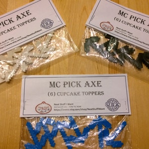 Minecraft Inspired MC P-axe Cupcake Toppers - Etsy
