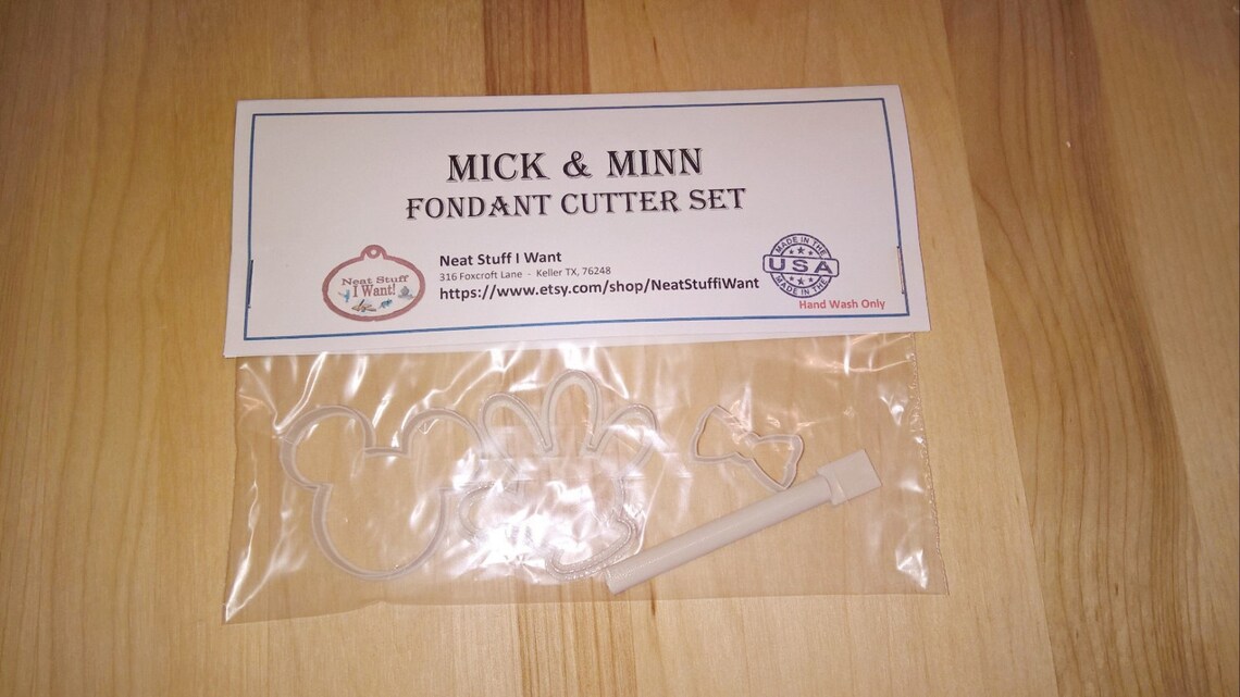 Mick and Minn Fondant Cutter Set | Etsy
