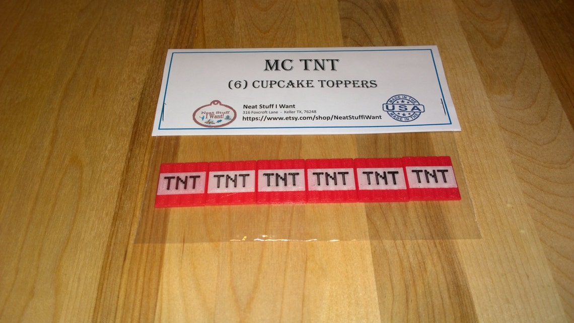 Miner Inspired MC Dynamite Cupcake Toppers - Etsy