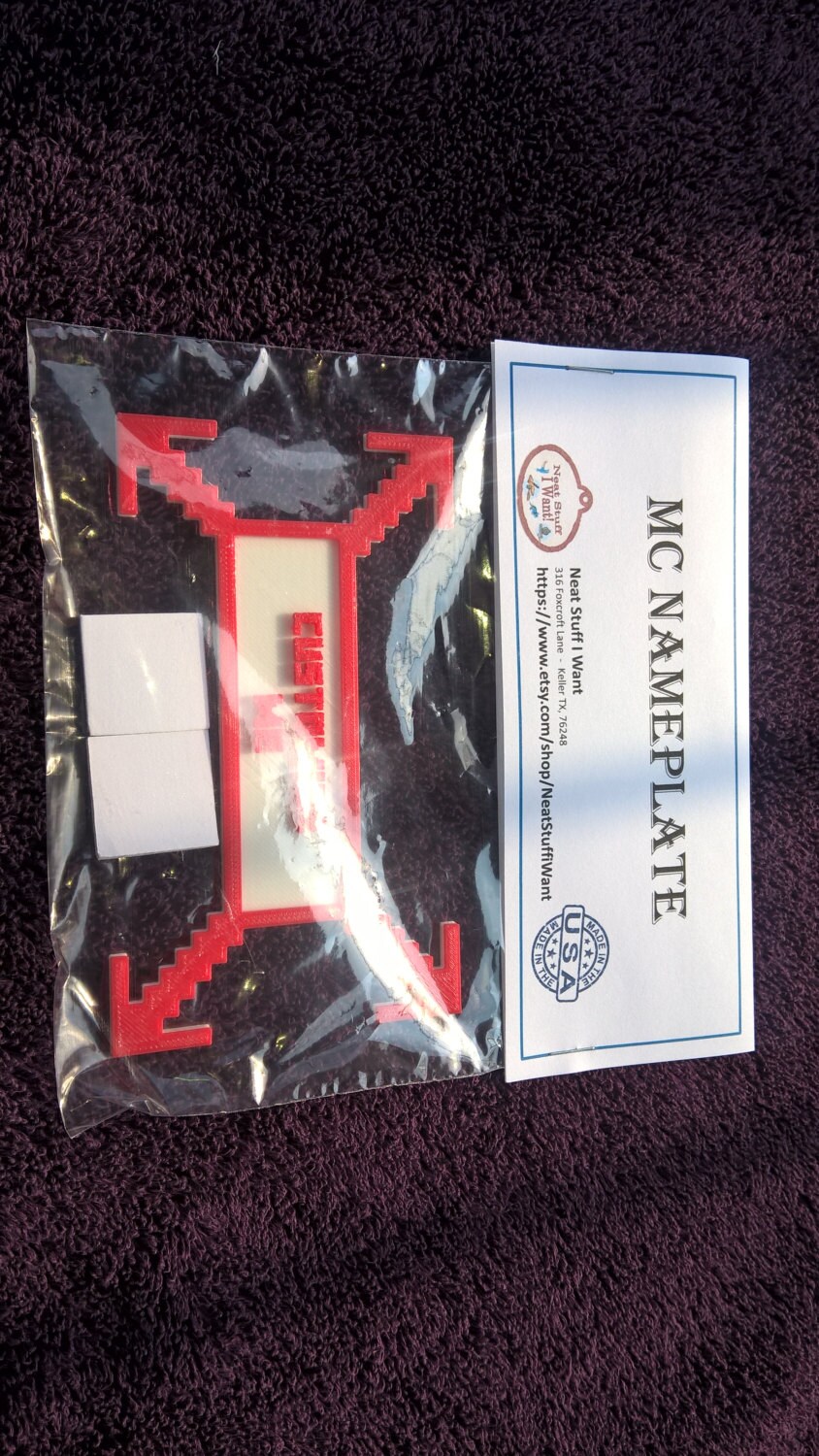 Minecraft Inspired MC Custom Nameplate | Etsy