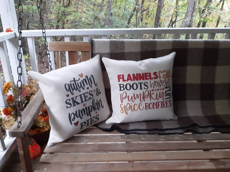 Fall Pillow Covers 16x16 Linen zippered pillow sham natural | Etsy