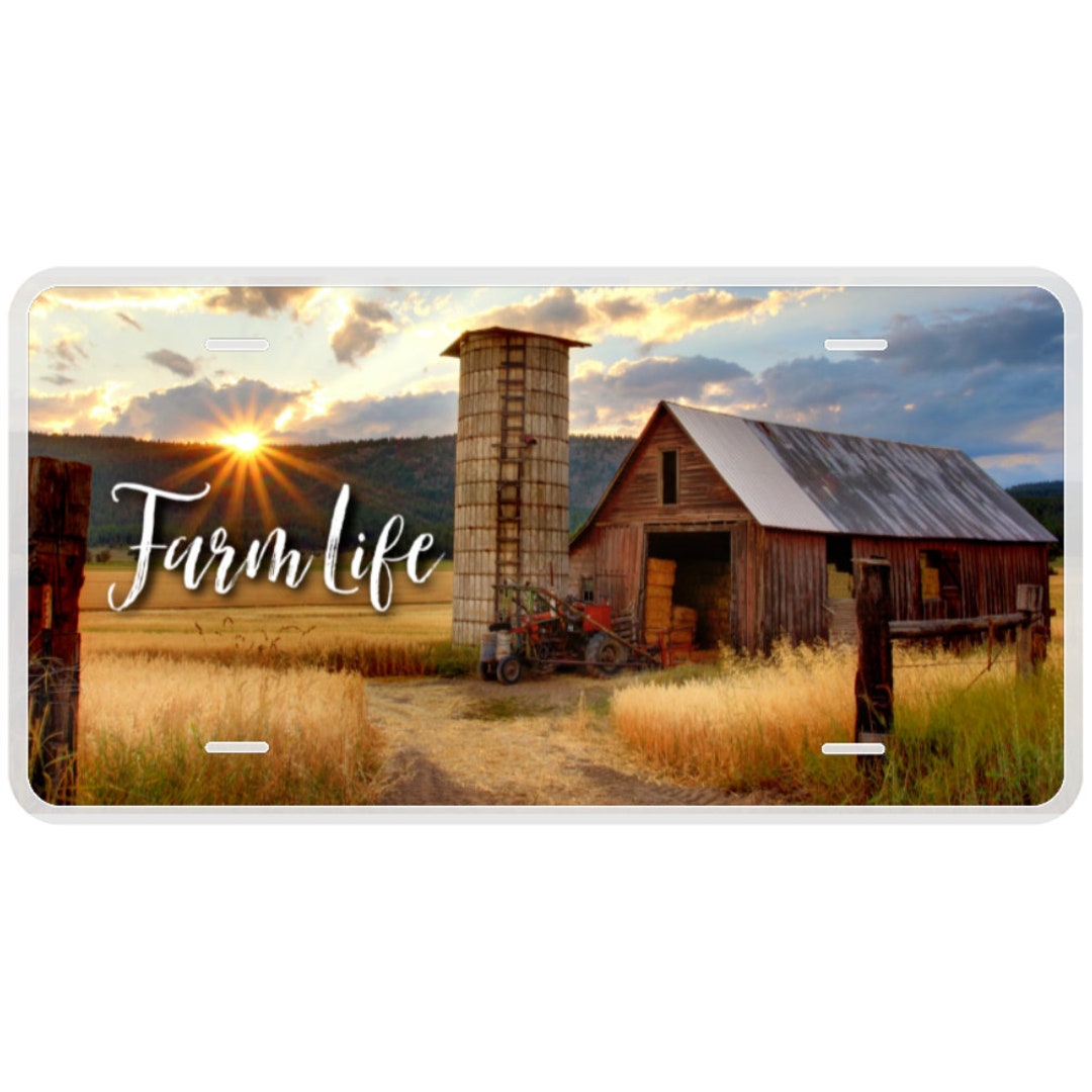 Farm Life License Plate Car Tag Custom Car Tag Barn - Etsy