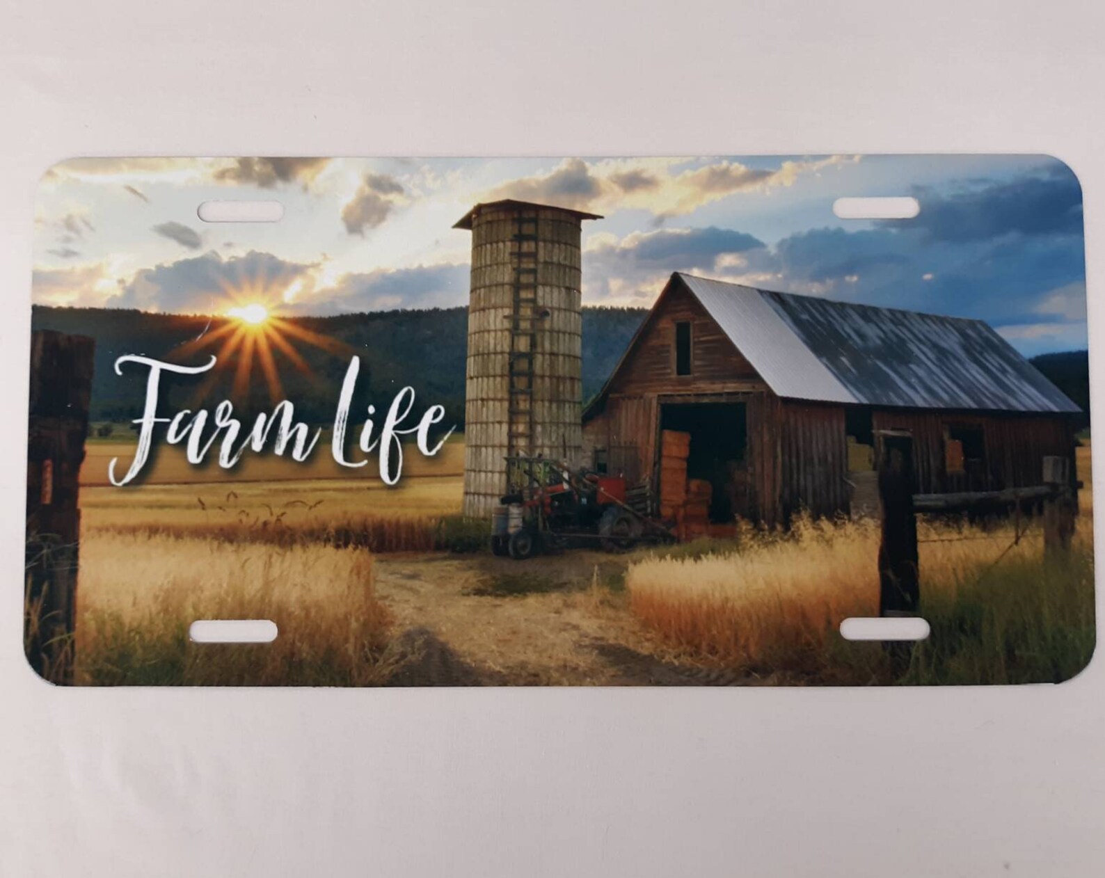 Farm Life License Plate Car Tag Custom Car Tag Barn - Etsy