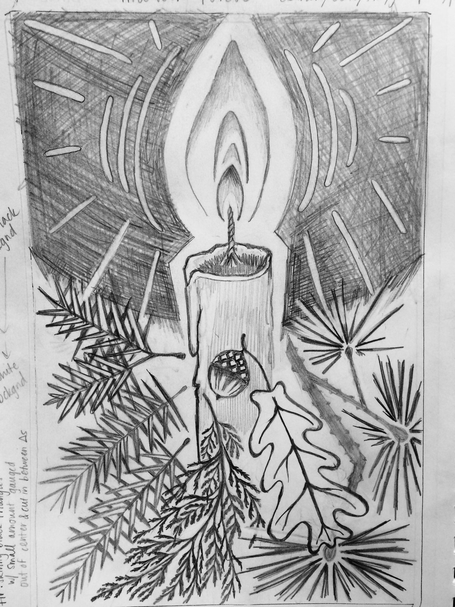 Winter Solstice Letterpress Lino Block Print 9x15 - Etsy