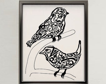 Calligraphy Bird - Etsy