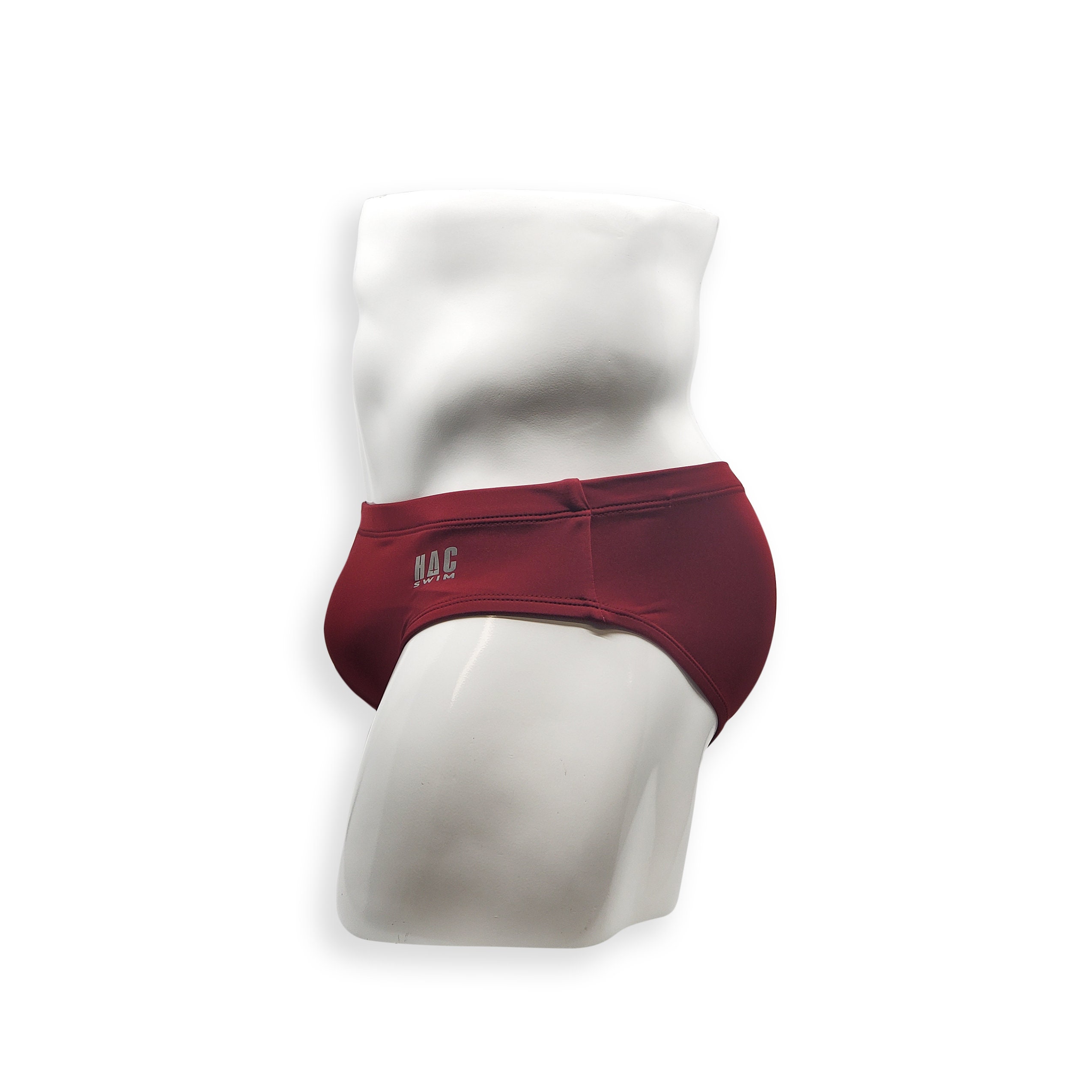 Mens Swimsuit Basic Swim Brief in Burgundy for Swimming Aesthetic ...