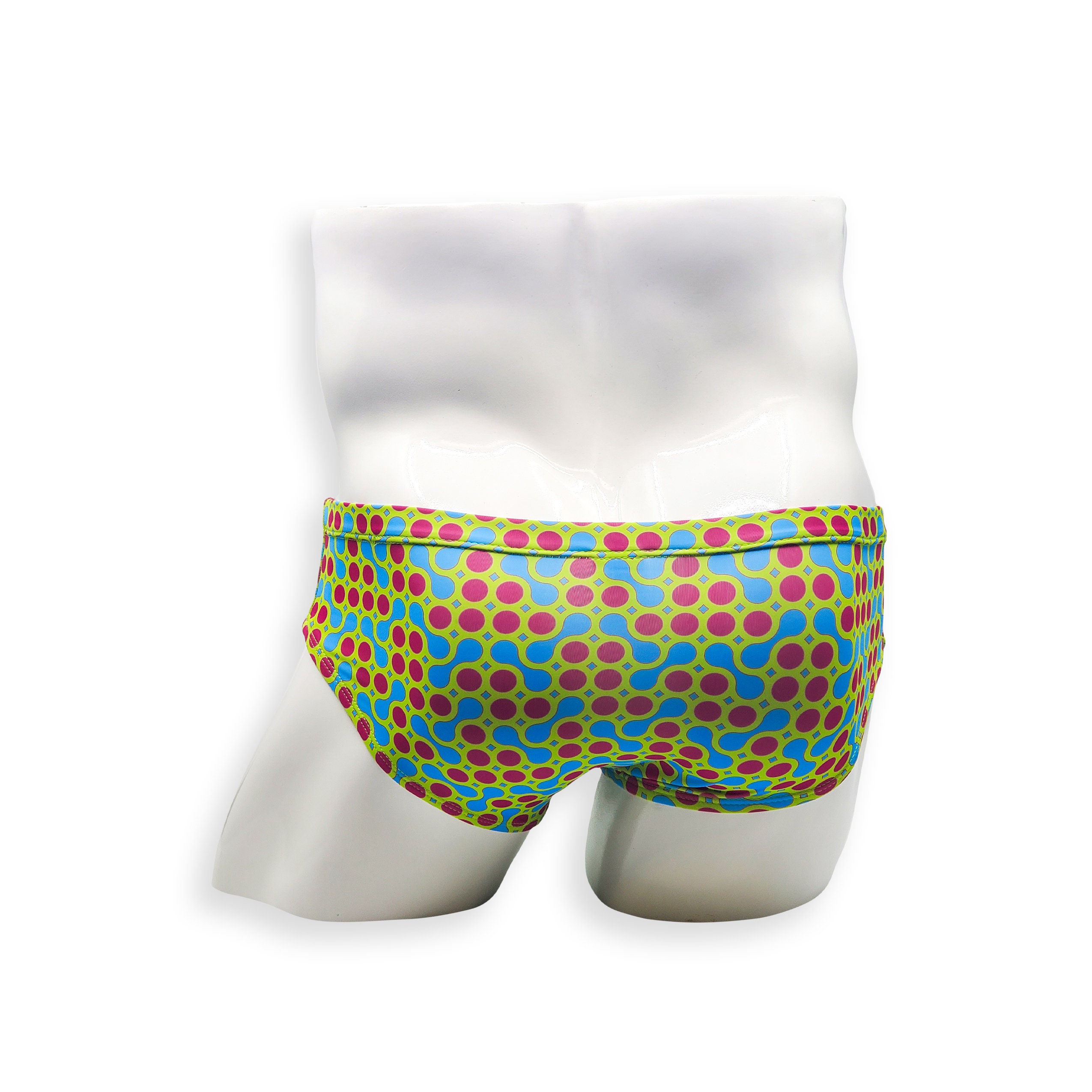 Mens Swimsuit Basic Swim Brief in Green Sunmor Print for Swimming ...