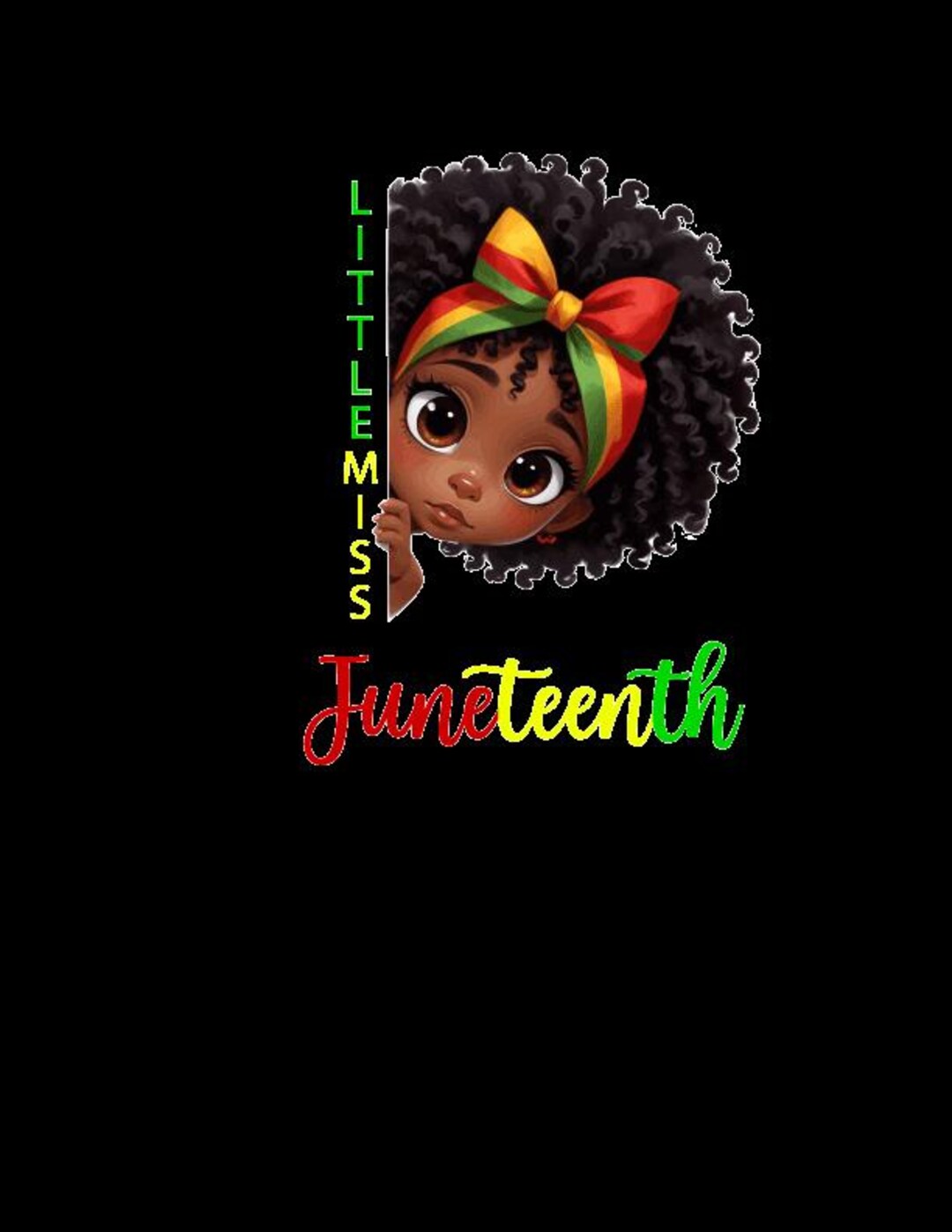Little Miss Juneteenth Peeking Girl Png Svg With Transparent Background ...