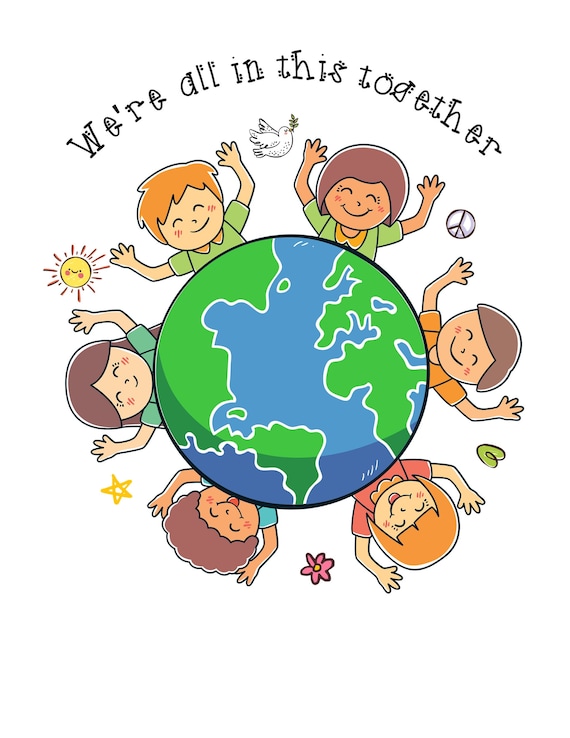 We're All in This Together Earth Day Transfer Download Png - Etsy