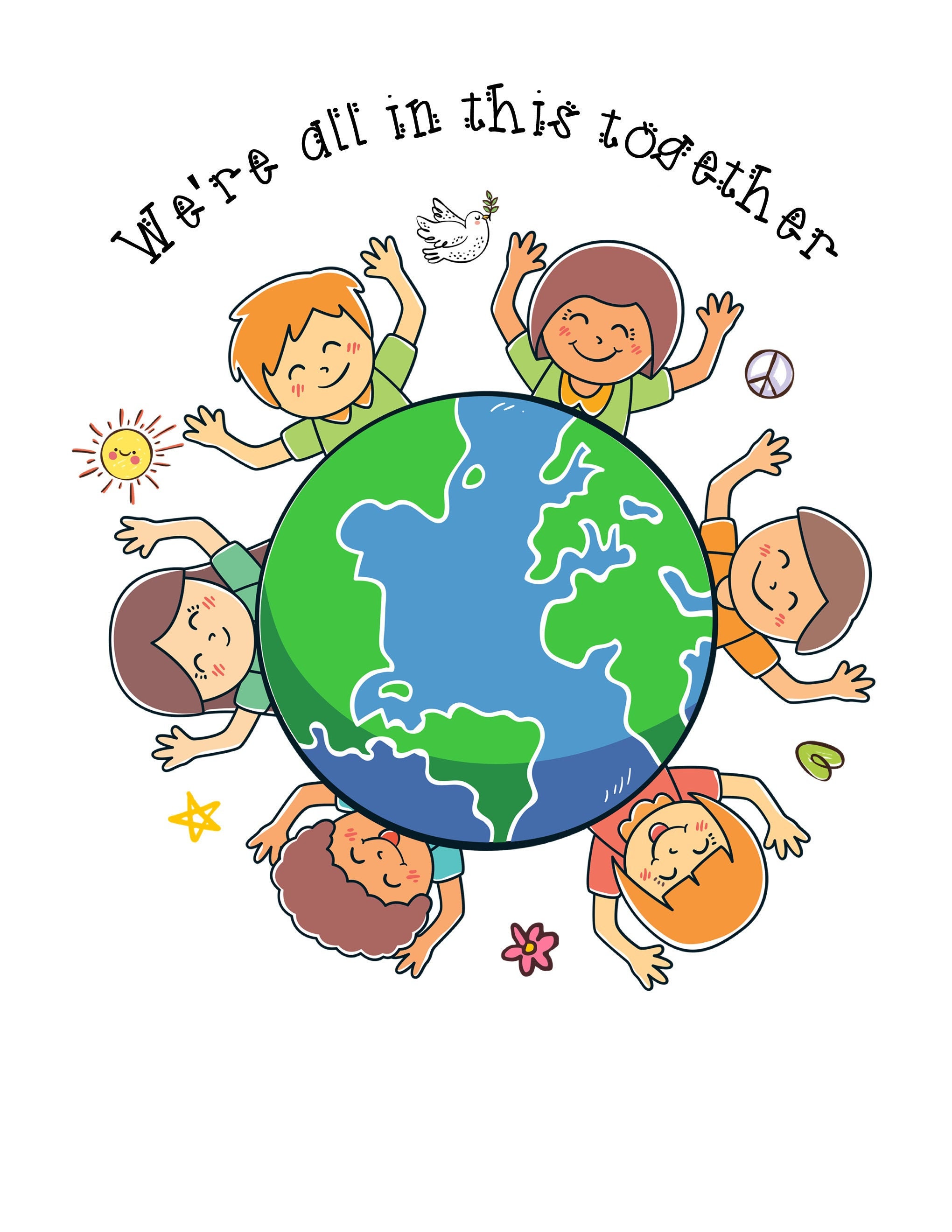 We're All in This Together Earth Day Transfer Download Png Eps - Etsy