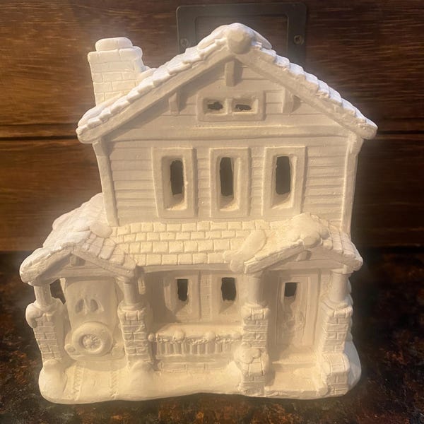 Unpainted Ceramic Village - Etsy