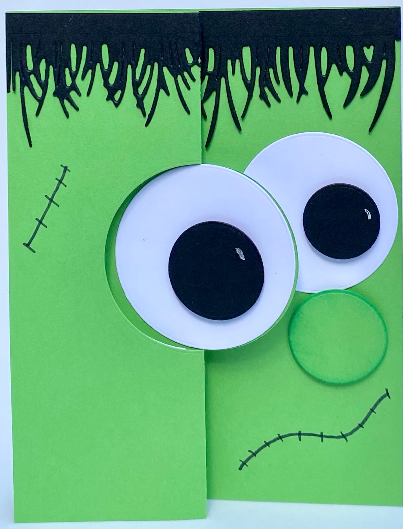 3D Frankenstein Halloween Card Handmade Frankenstein Card - Etsy