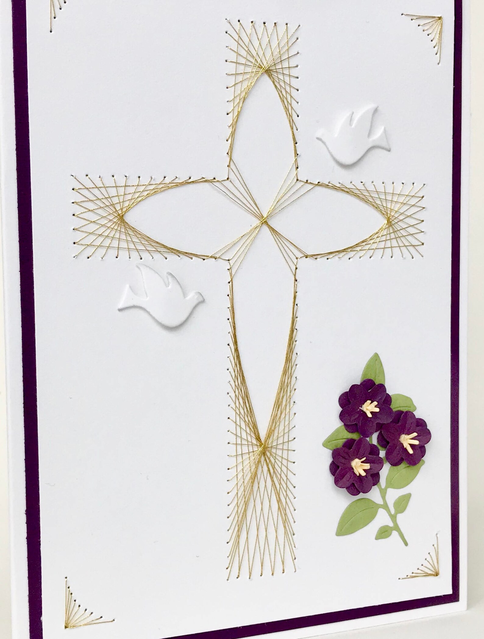 3D Religious String Art Cross Card Sympathy 3D Embroidered - Etsy