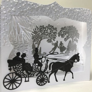 Unique 3D Vintage Horse and Carriage Box Card, Hand Made Christmas Box ...