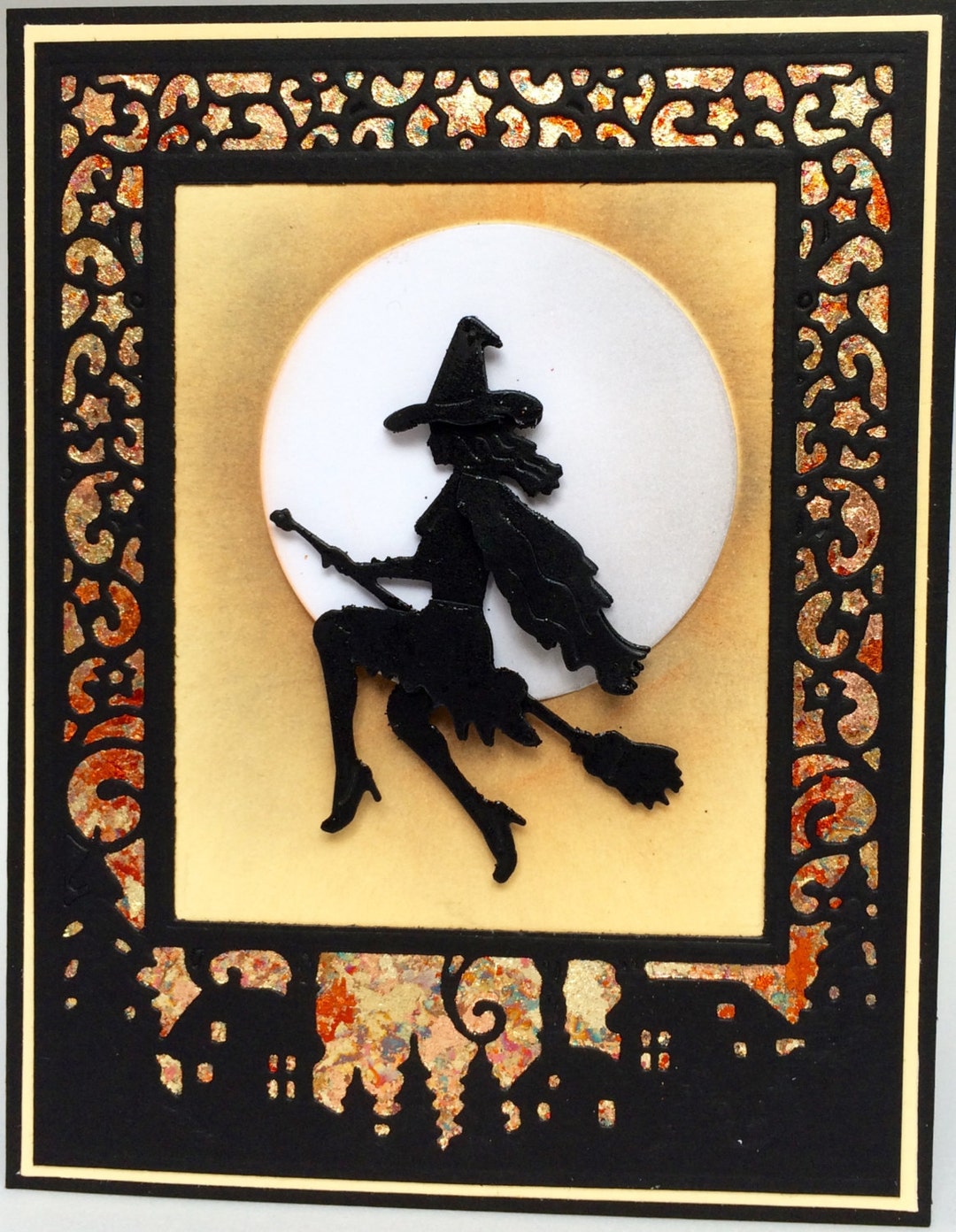 3D Halloween Card Witch on a Broom Handmade Halloween Card - Etsy Canada