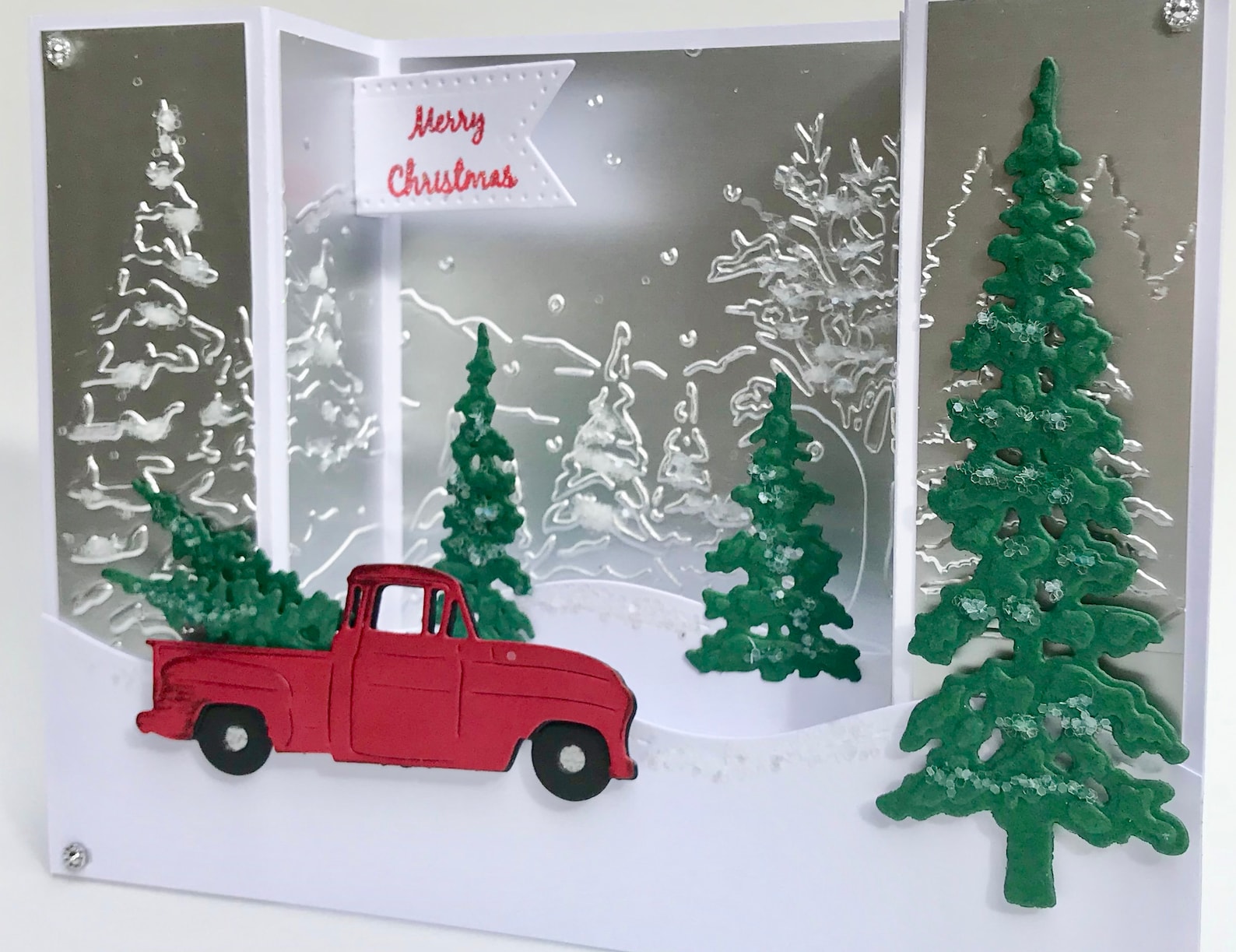 3D Christmas Tree Scene Card 3D Handmade Christmas Card | Etsy