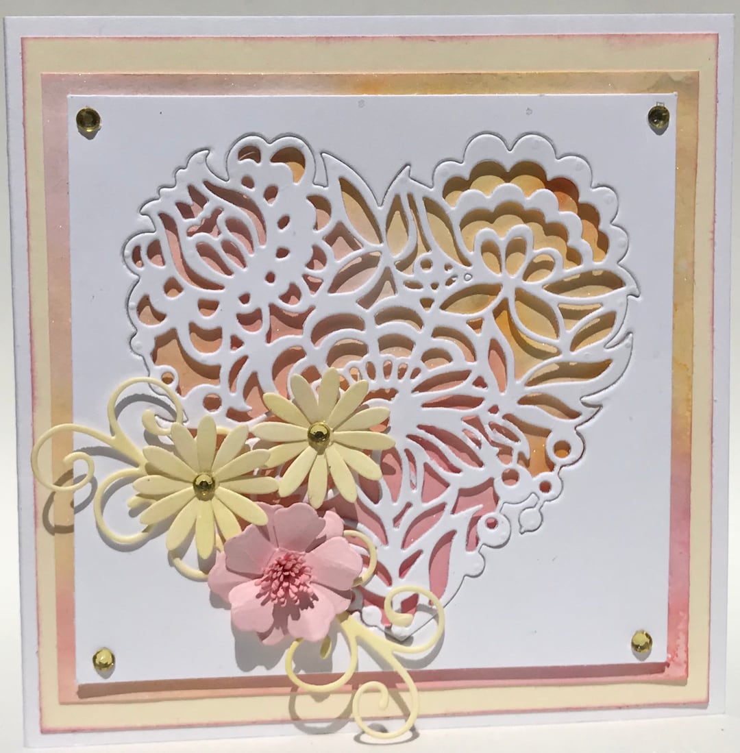 3D Heart With Flowers All Occasion Handmade Card, Mother's Day Hand ...