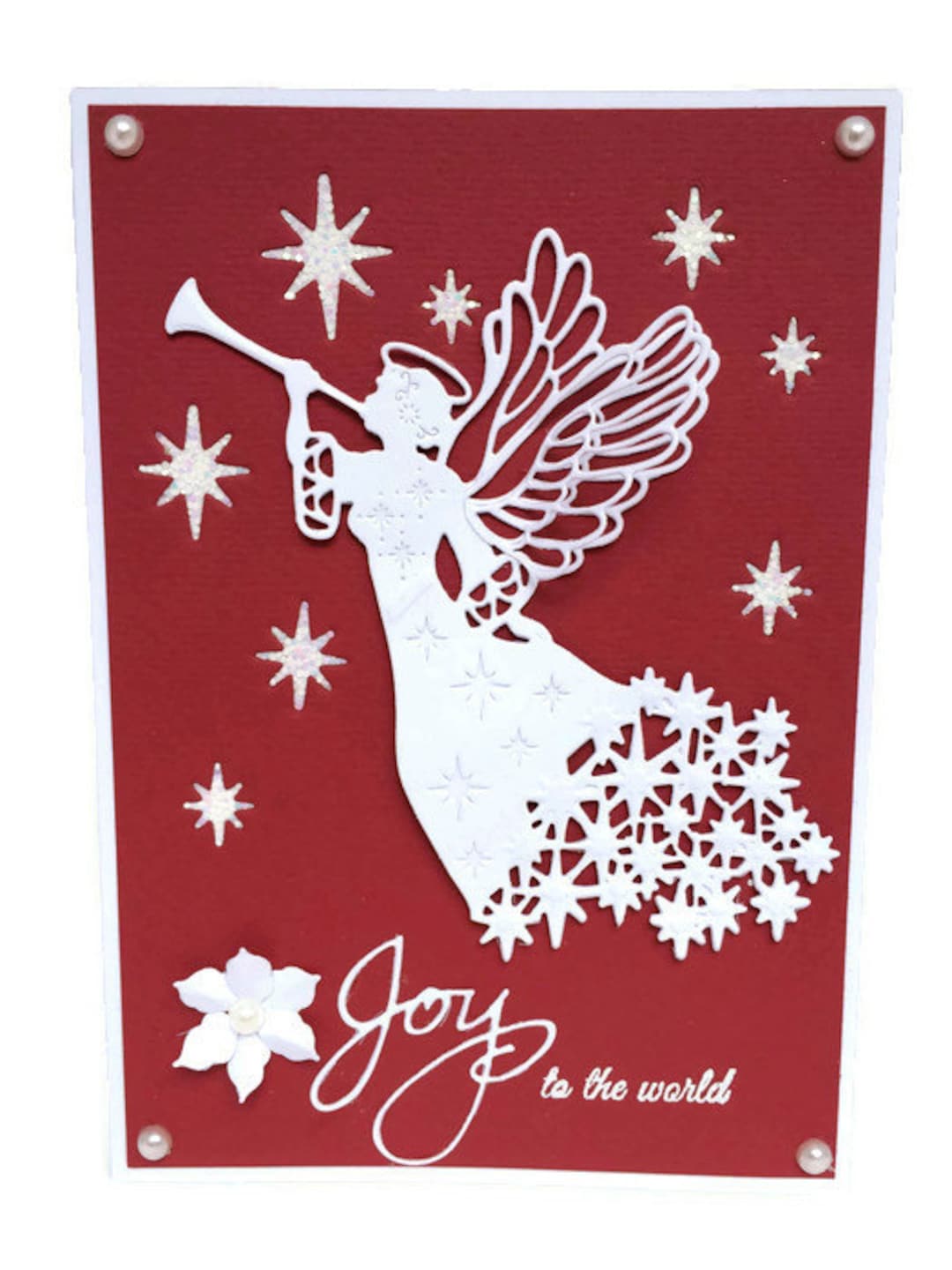 3D Angel Christmas Card: Handmade Glitter Angel and Star Holiday Card ...