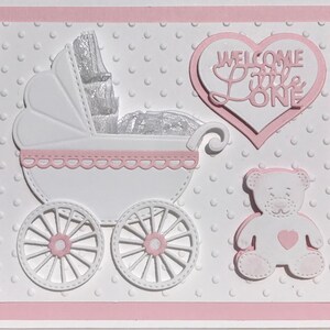 3D New Baby Girl Card, Unique Handmade Baby Card, Hand Made Baby ...