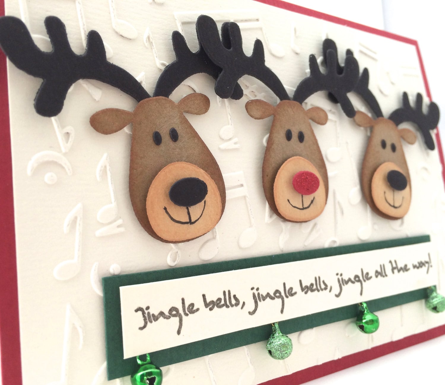 Jingle Bells Jingle Bells Unique Christmas Card Handmade - Etsy Canada