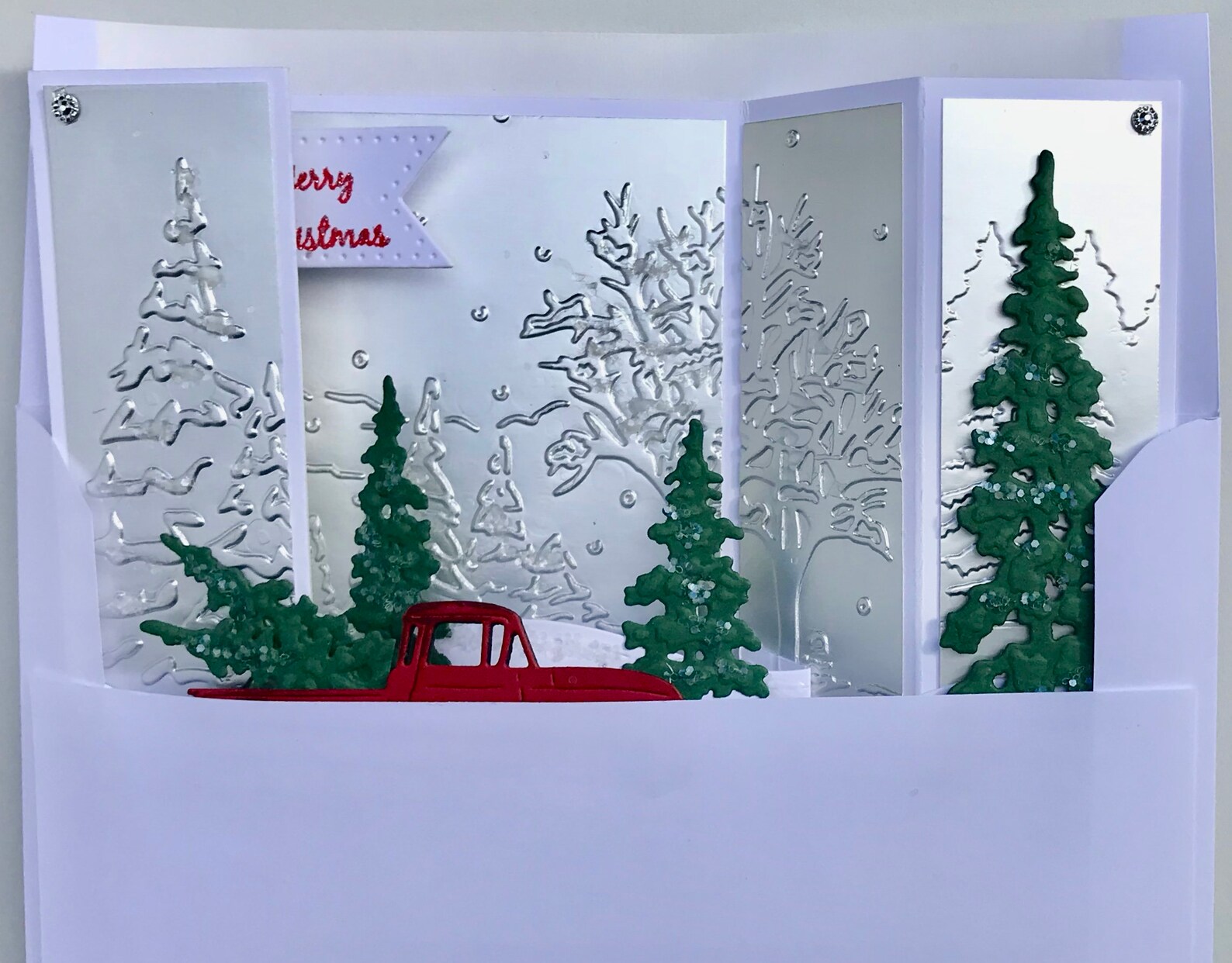 3D Christmas Tree Scene Card 3D Handmade Christmas Card | Etsy