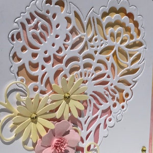 3D Heart With Flowers All Occasion Handmade Card, Mother's Day Hand ...