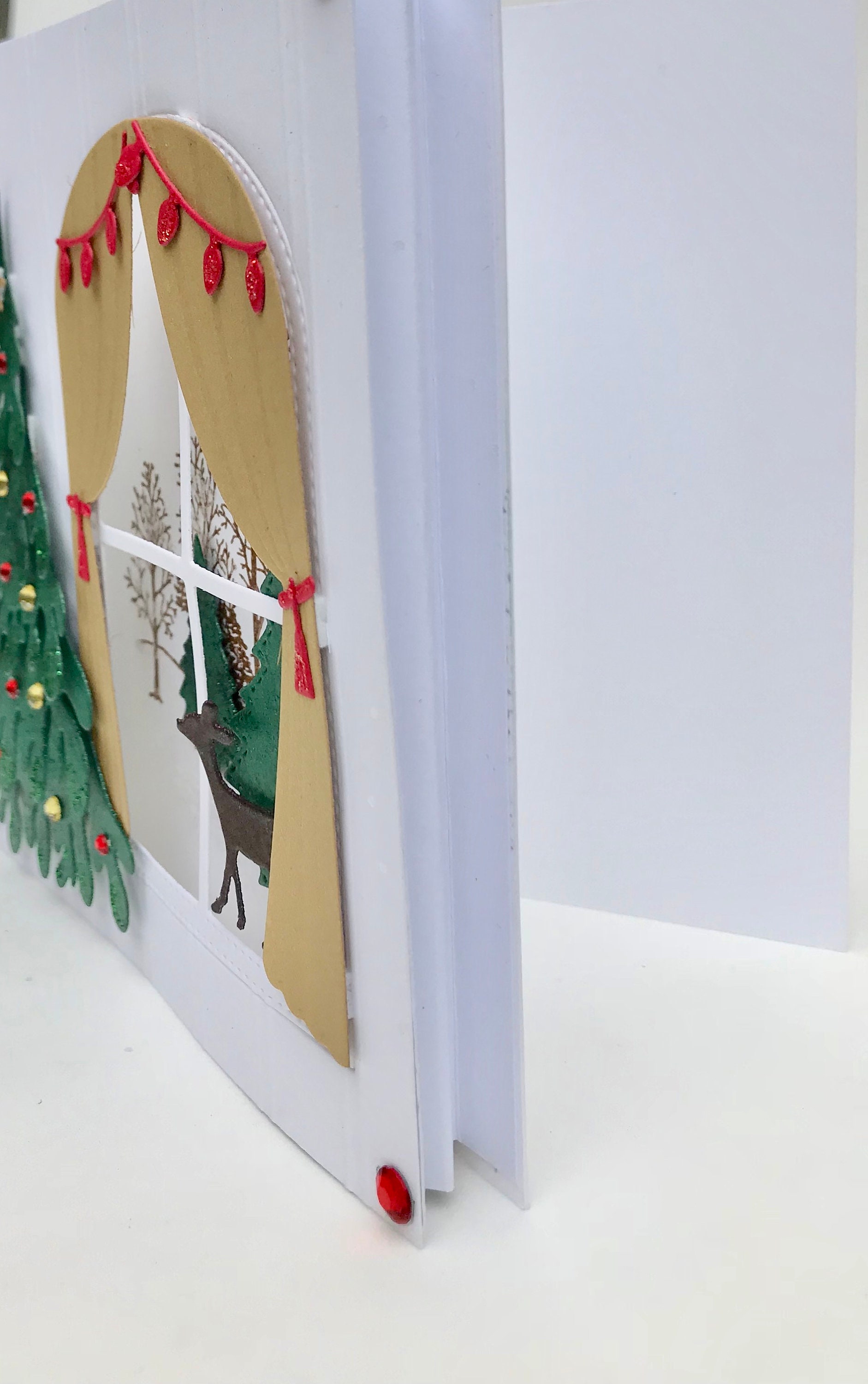 3D Christmas Card 3D Christmas Tree and Outdoor Window Scene | Etsy