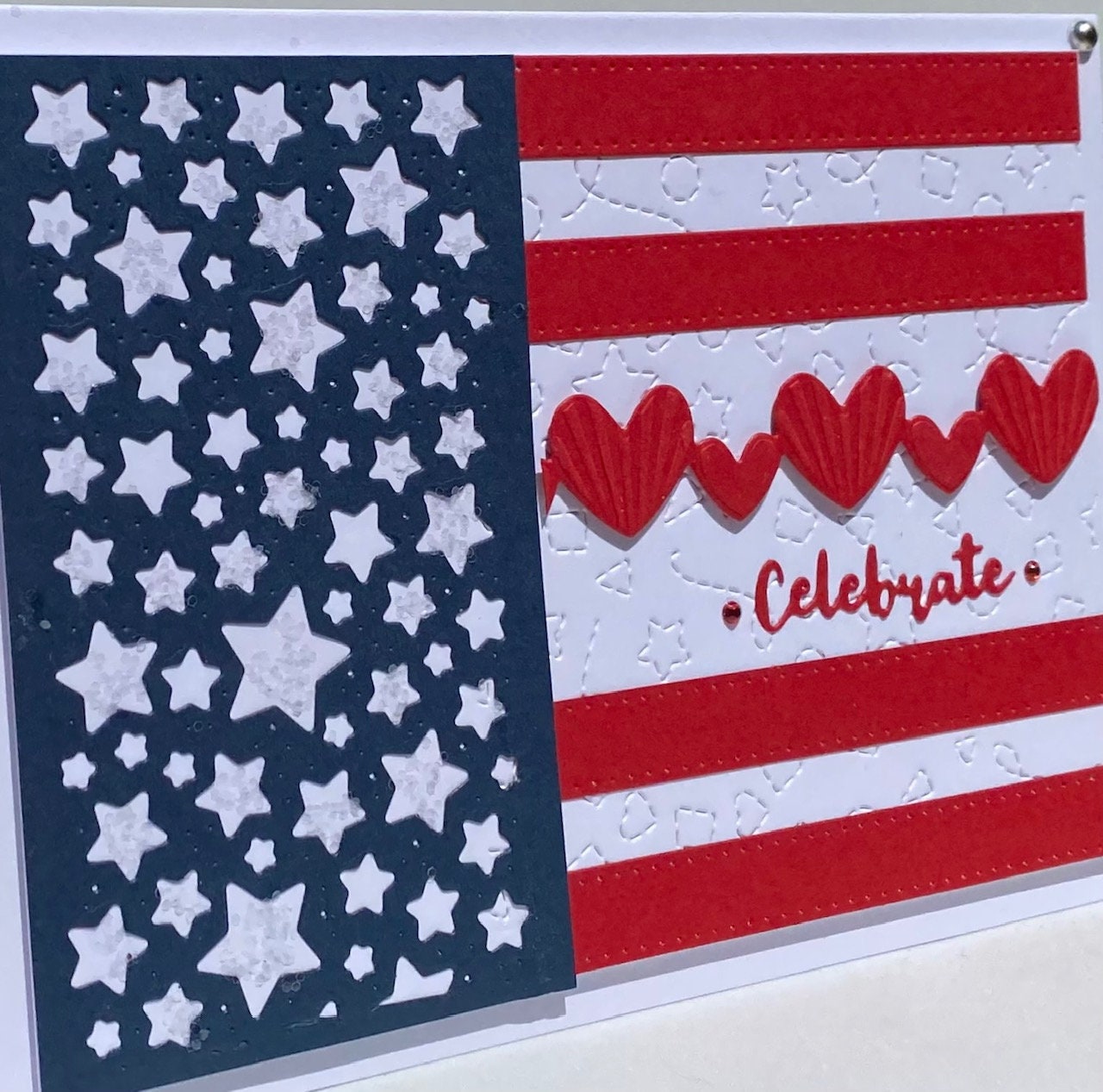 Handmade Patriotic Flag Card: 4th of July, Memorial Day, Veterans Day ...