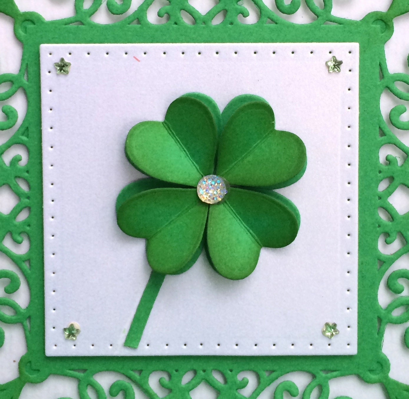 Kleeblatt 3D Karte Handgemachte Karte 3D Karte St. Patrick | Etsy