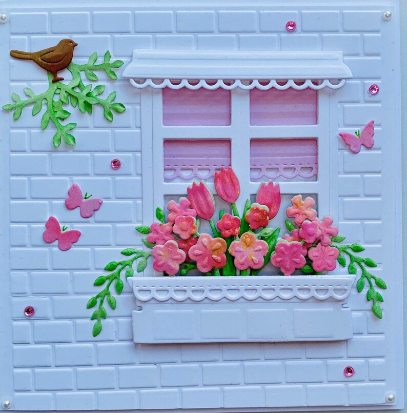 3D Spring Window All Occasion Card Handmade Luxury - Etsy Canada
