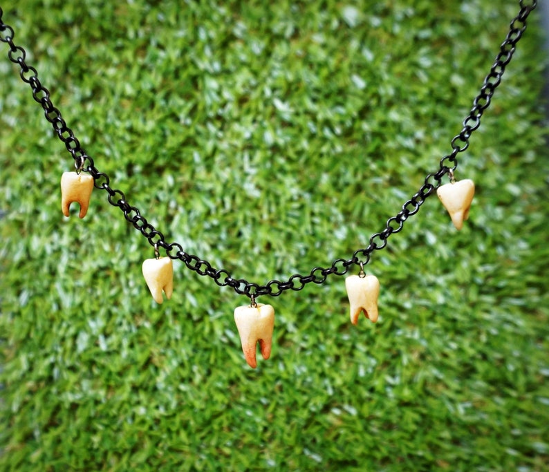 Bloody Human Teeth Chain Necklace | Etsy