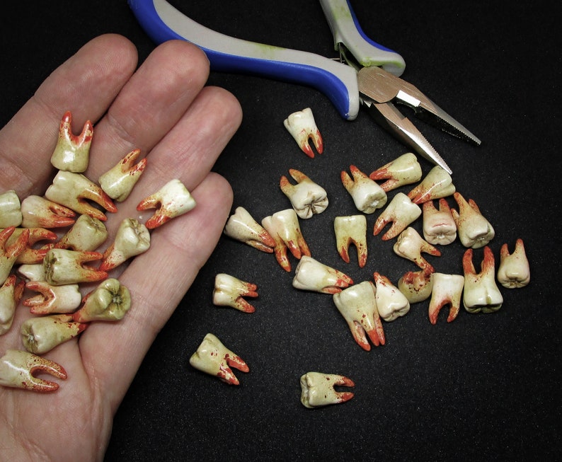 Bloody Human Teeth Chain Necklace | Etsy