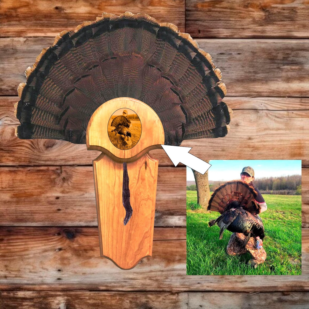 Personalized Turkey Fan Mount Plaque: Hunting Photo Cabin Decor - Etsy